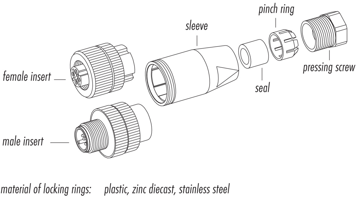 99 0430 57 04 | binder M12-A Female cable connector, Contacts: 4, 6.0-8 ...