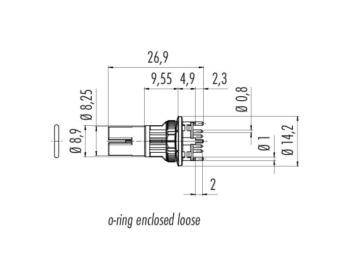 M12, Contact insert, IP67, shieldable, Contacts: 8 | 09 3782 200 08