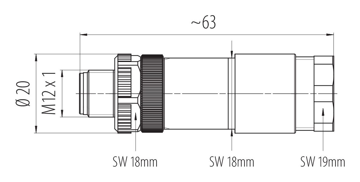 M12, Male cable duo connector, IP67, unshielded, Contacts: 4 | 99 0429 ...