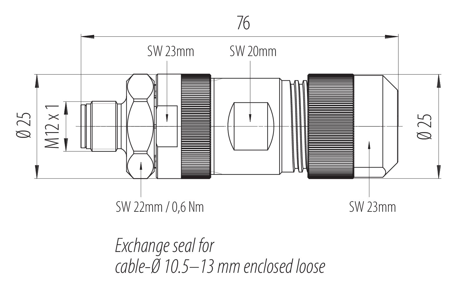 M12, Male cable connector, IP67, unshielded, Contacts: 5 | 99 0639 39 05