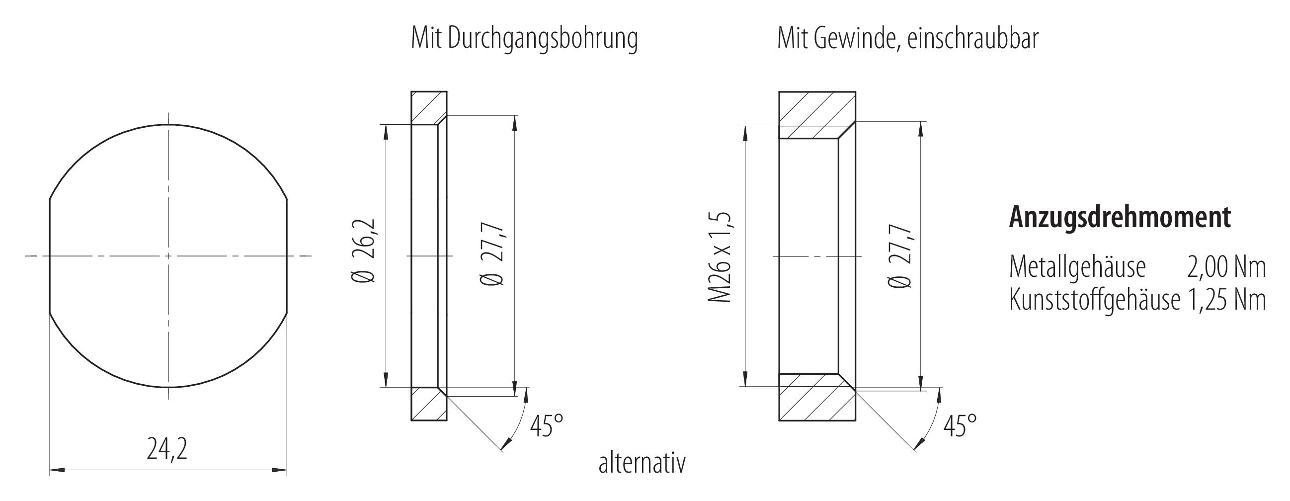 7/8", Flanschdose, IP68, ungeschirmt, Polzahl: 2+PE | 09 2446 100 03