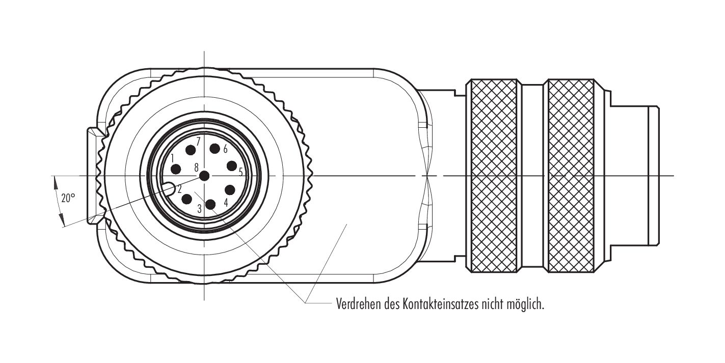 M12, Winkelstecker, IP67, schirmbar, Polzahl: 8 | 99 1487 822 08