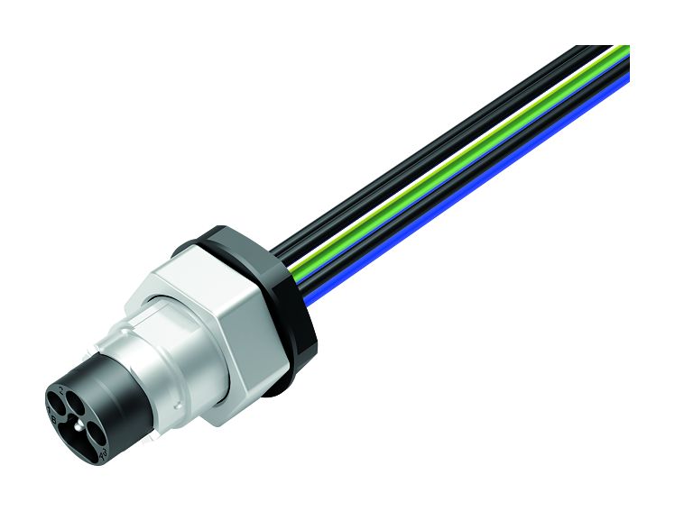 Bayonet, Male panel mount connector, IP66/IP67, shieldable, Contacts: 6 ...