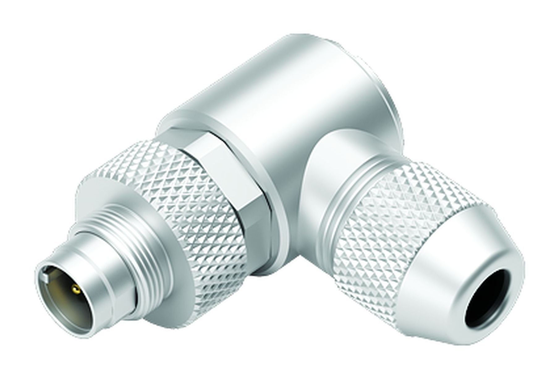 M9, Male angled connector, IP67, shieldable, Contacts: 4 | 99 0409 75 04