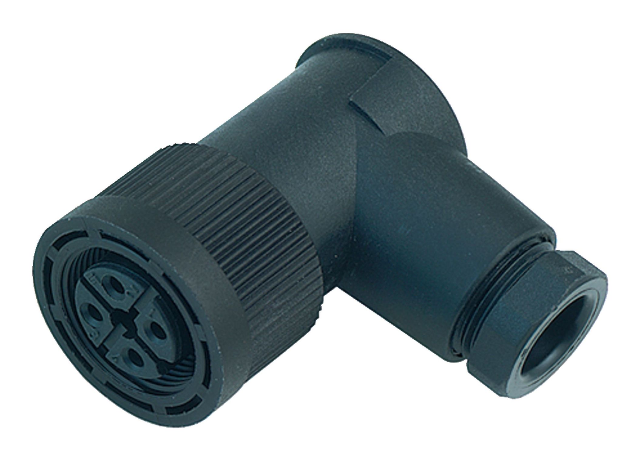 M18, Female angled connector, IP67, unshielded, Contacts: 4 | 09 0440 00 04