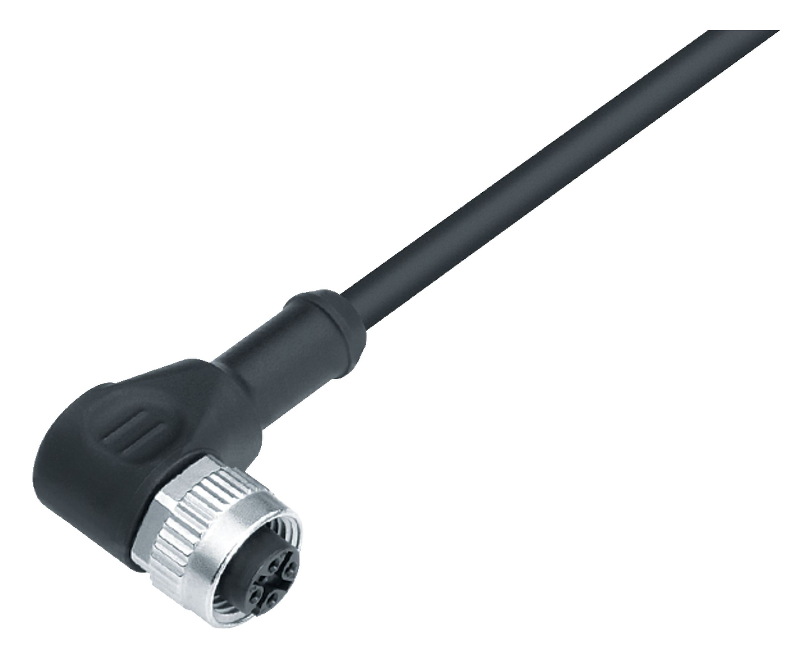 M12, Female haakse connector, IP69K, onafgeschermd, aantal polen: 4 ...