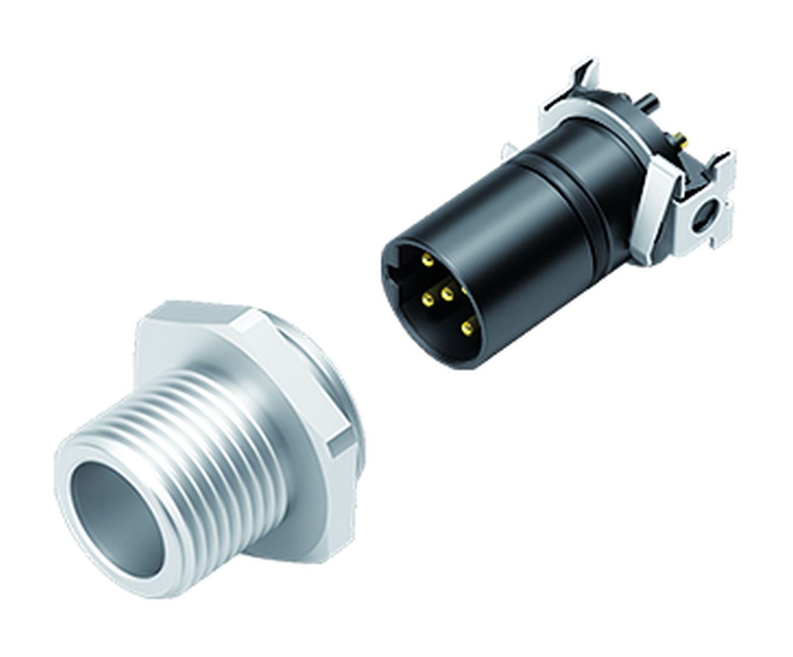 M12, Male panel mount connector, IP67, shieldable, Contacts: 5 | 99 ...