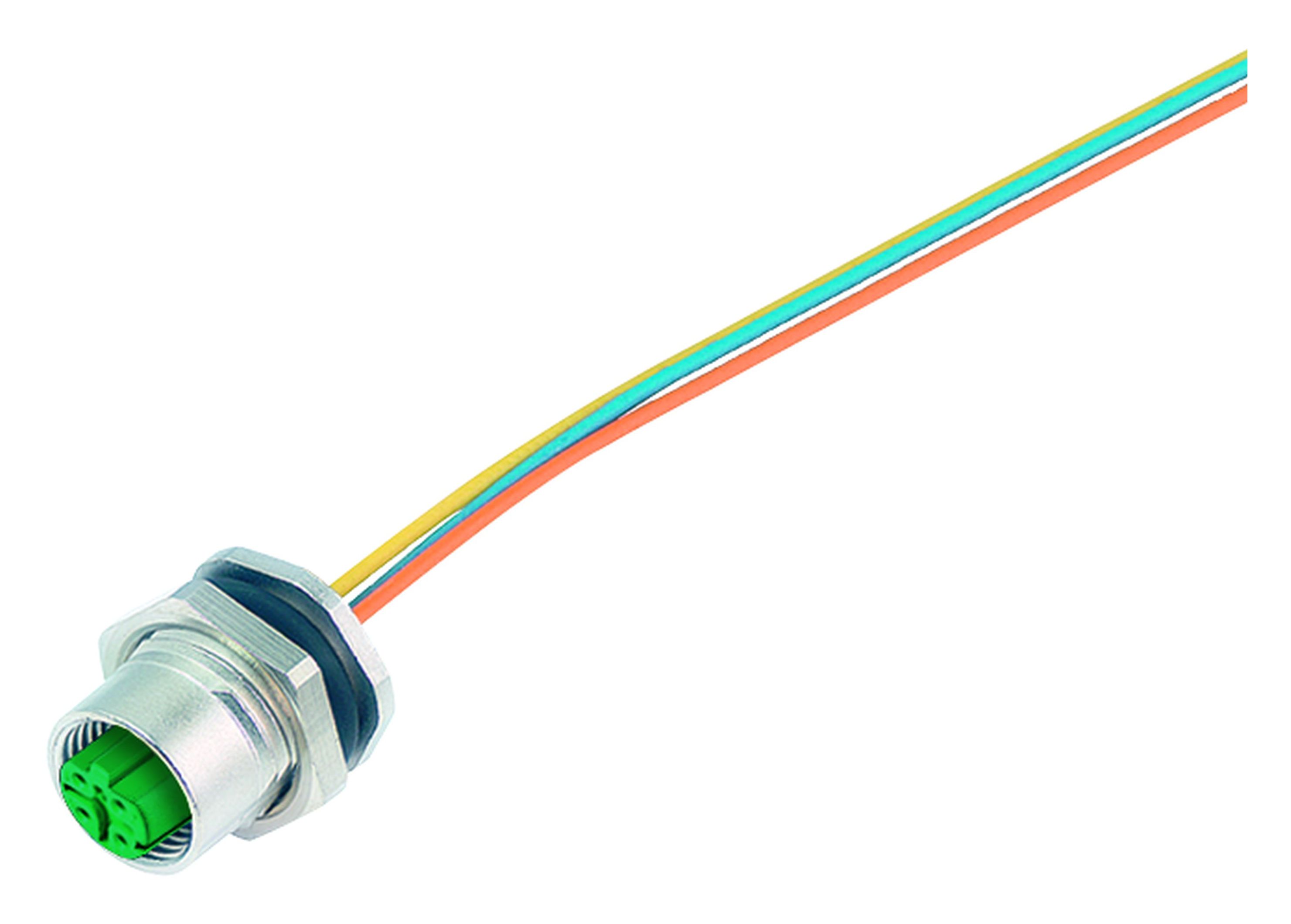 M12, Female panel mount connector, IP67, unshielded, Contacts: 4 | 76 ...